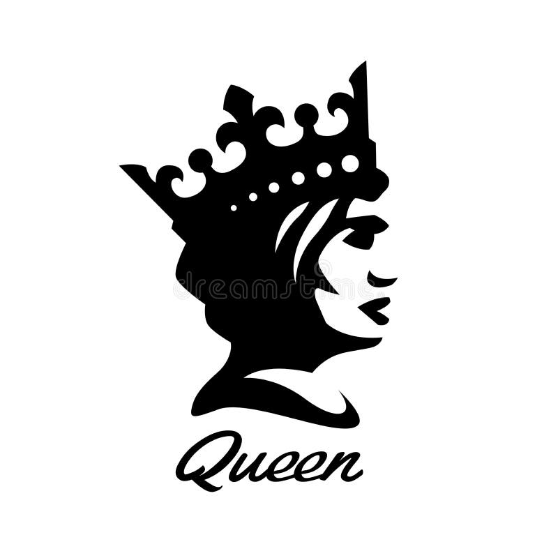 Queen Symbol, Logo. Black White Style Vector Illustration Stock Vector ...