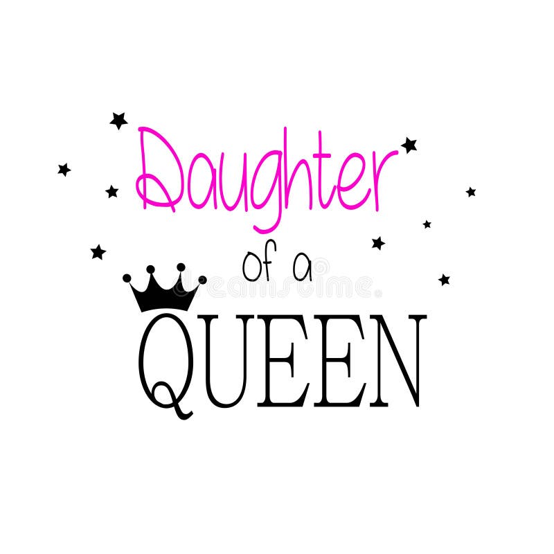 Queen Text with Crown Vector Illustration, T-shirt Design Stock Vector ...