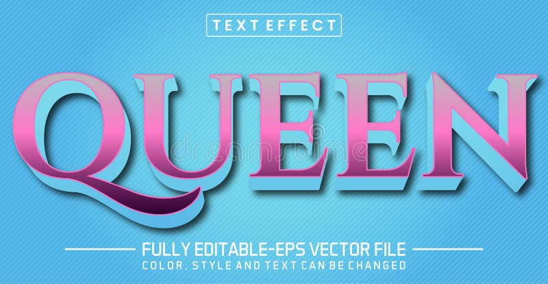 Queen Text Editable Style Effect Stock Vector - Illustration of ...