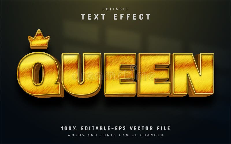 Queen text effect editable stock vector. Illustration of decoration ...