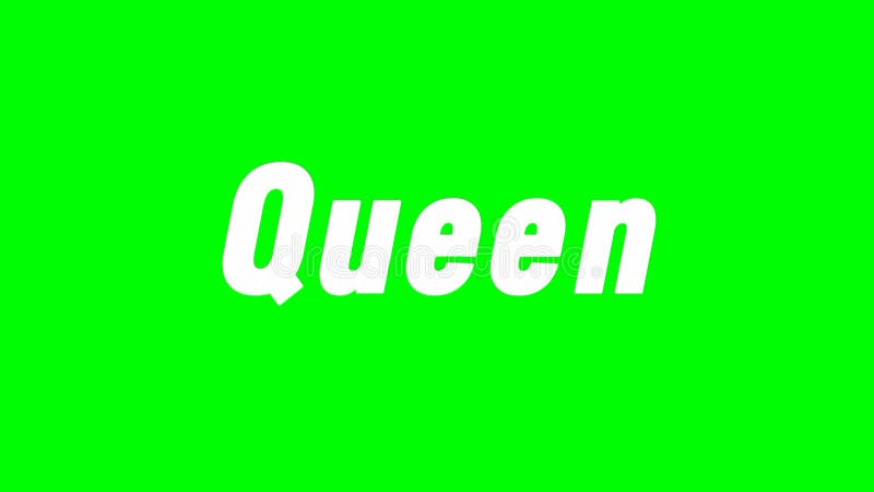 Queen Text Green Screen Animated Video Stock Video - Video of attire ...