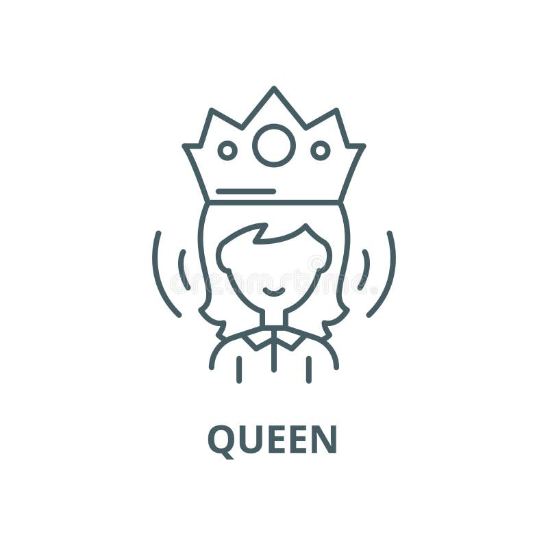 Queen Vector Line Icon, Linear Concept, Outline Sign, Symbol Stock ...