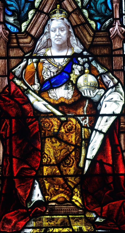Queen Victoria in Stained Glass Stock Image - Image of important, woman ...