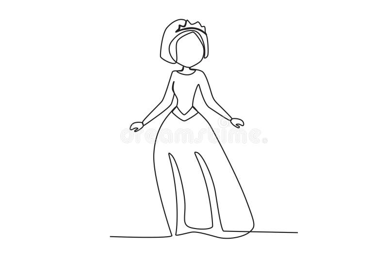 A Queen Walks Gracefully in a Royal Gown Stock Vector - Illustration of ...