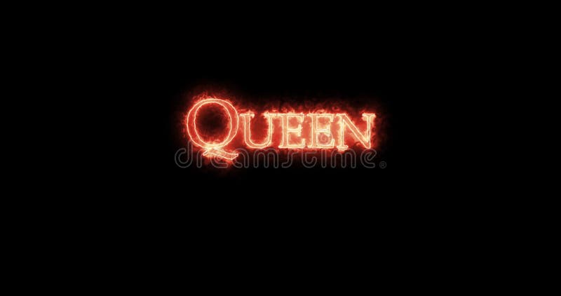 Queen Written with Fire. Loop Stock Footage - Video of fire, legend ...