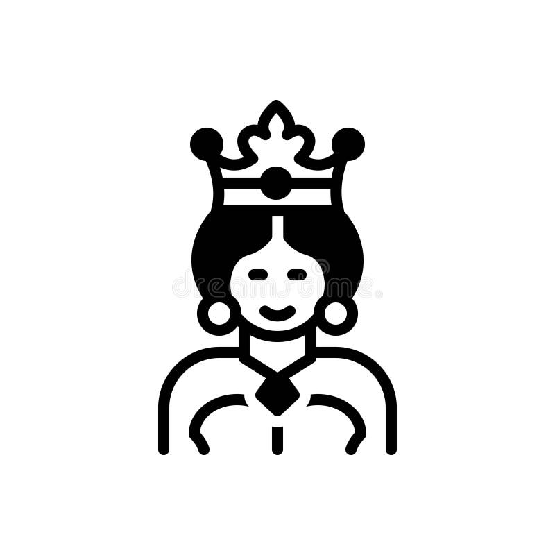 Black Solid Icon for Queens, Monarch and Emperor Stock Illustration ...