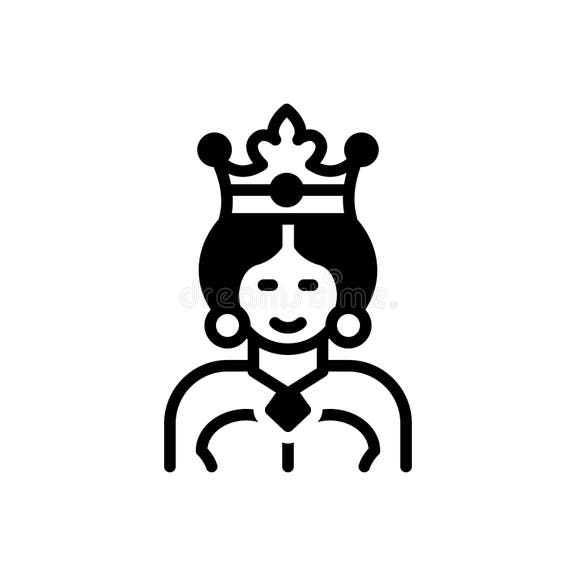 Black Solid Icon for Queens, Monarch and Emperor Stock Illustration ...