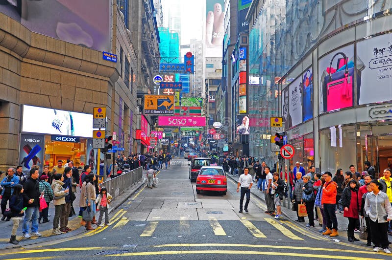 Queens road, hong kong editorial photo. Image of shopping - 28490606