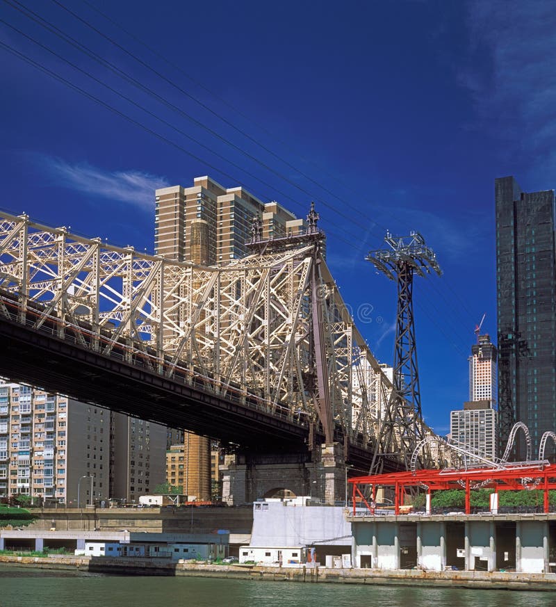 Queensboro Bridge. stock photo. Image of structure, sunny - 44295430