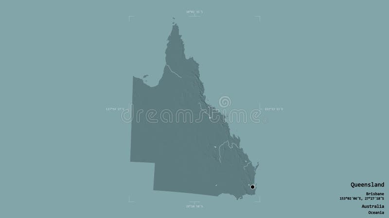 Queensland - Australia. Bounding Box. Administrative Stock Illustration ...