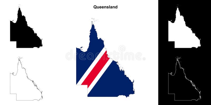Queensland outline map stock vector. Illustration of state - 323522322 Queensland outline map stock vector. Illustration of state - 323522322