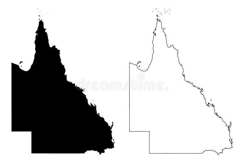 Queensland map vector stock vector. Illustration of country - 123437108