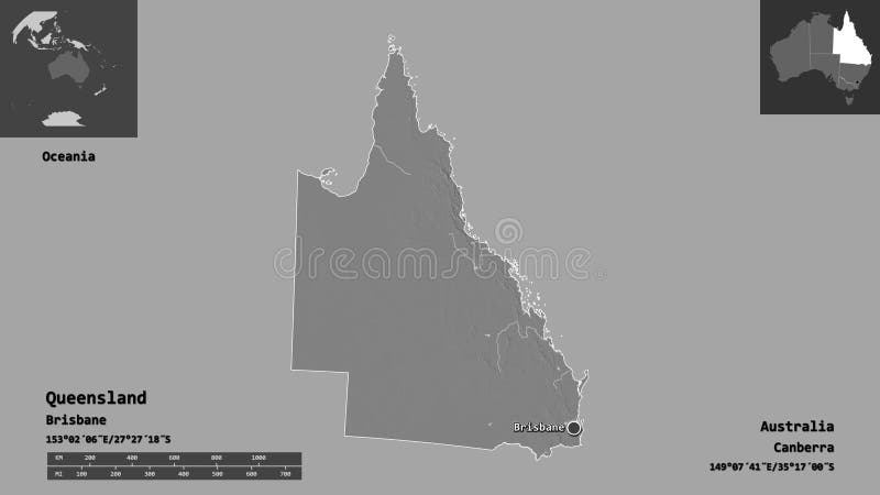 Queensland, State of Australia,. Previews. Bilevel Stock Illustration ...