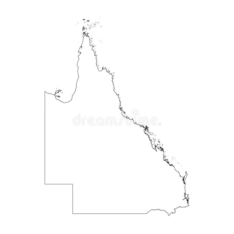 Queensland outline map stock vector. Illustration of isolated - 379389638