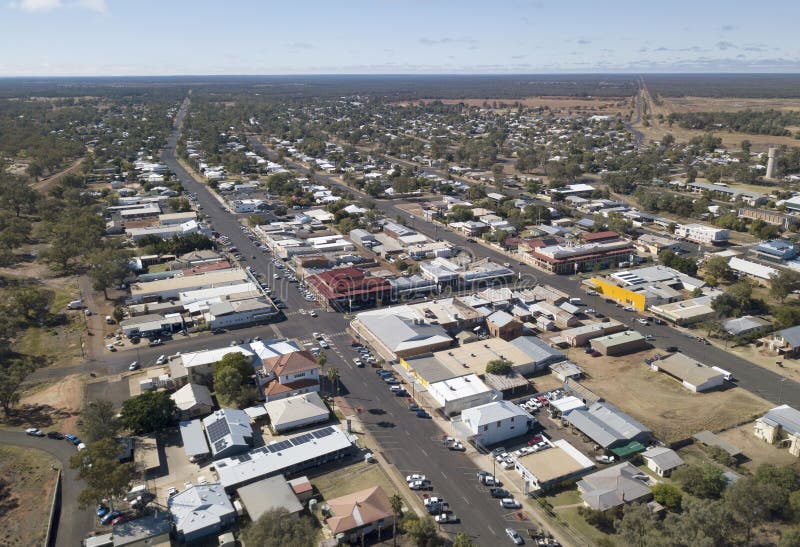 Queensland Town of Charleville. Stock Photo - Image of town, aerial ...