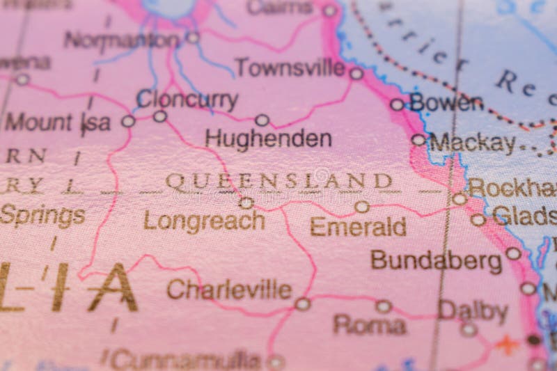 Queensland on the World Map-Geo Political Map Stock Image - Image of ...