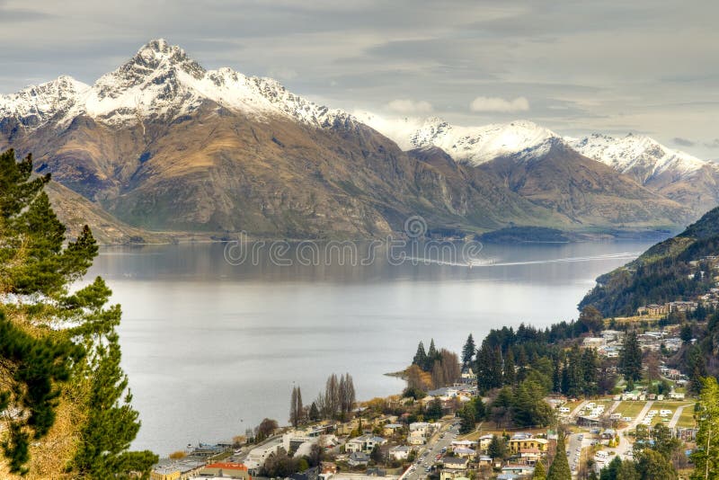 Lake view at Queenstown stock image. Image of relax, country - 1451187