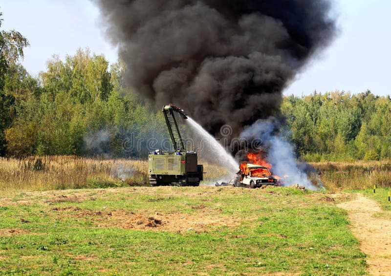 Quenching of the fire stock image. Image of self, helmet - 44505555