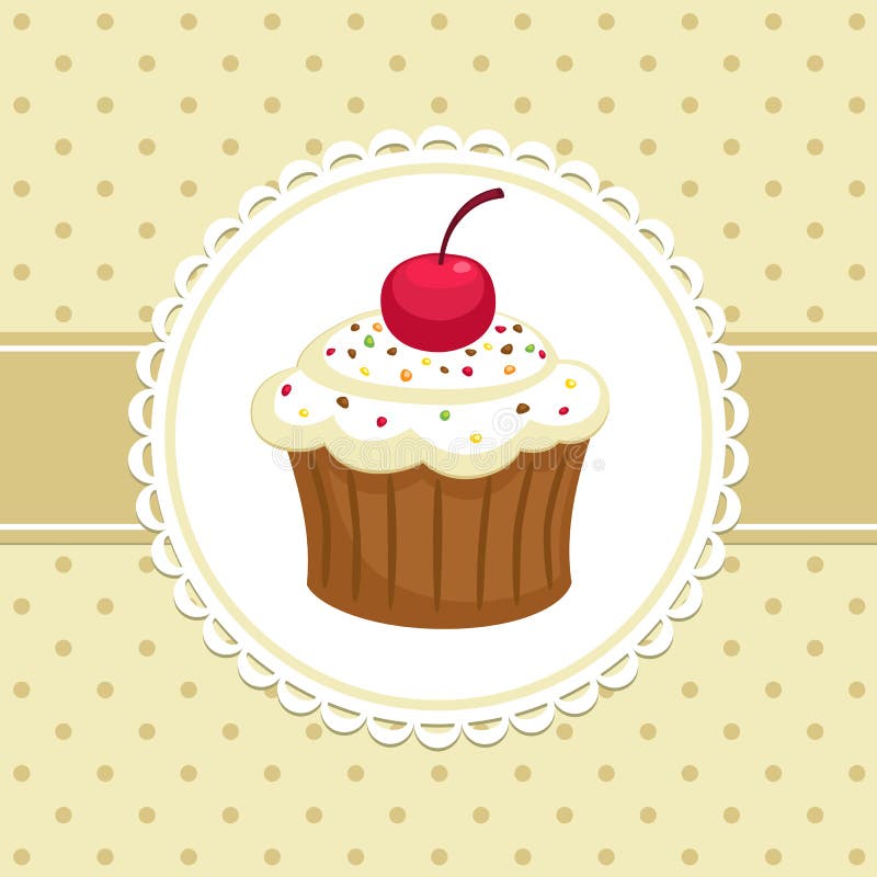 Quadro Do Vintage Com Queque Ilustração do Vetor - Ilustração de mola ...