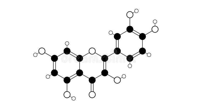 Quercetin Molecular Structure, 3d Model Molecule, Plant Flavonol ...