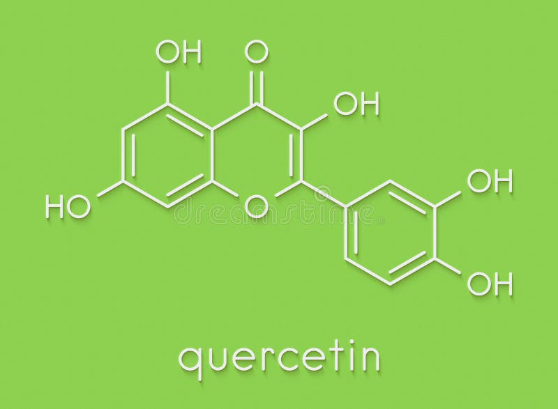 Quercetin Plant Molecule. Skeletal Formula. Stock Illustration ...