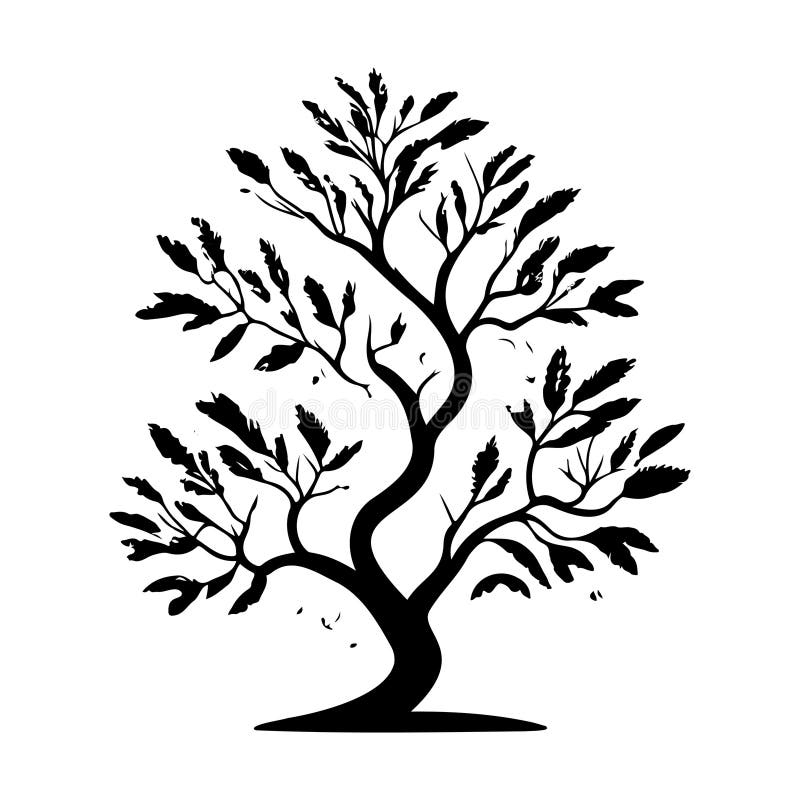 Quercus Icon Hand Draw Black Colour Tree Logo Symbol Perfect Stock ...