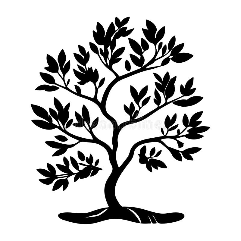 Quercus Icon Hand Draw Black Colour Tree Logo Symbol Perfect Stock ...