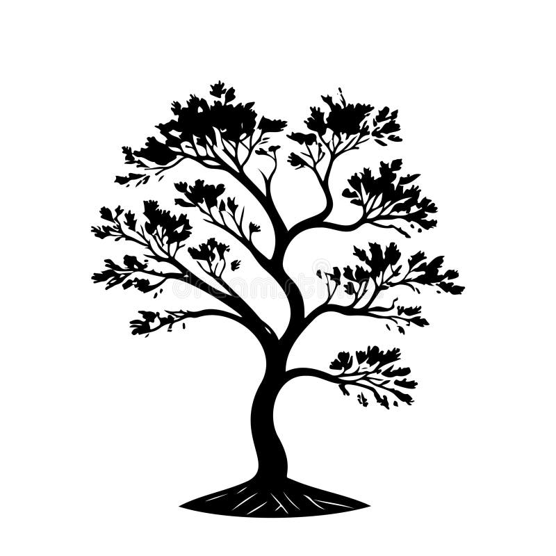 Quercus Icon Hand Draw Black Colour Tree Logo Symbol Perfect Stock ...