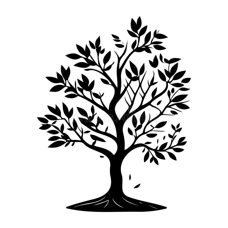 Quercus Icon Hand Draw Black Colour Tree Logo Symbol Perfect Stock ...