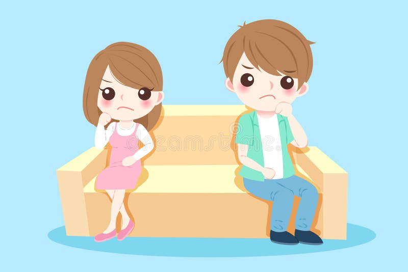 Querelle De Couples De Bande Dessinée Illustration de Vecteur ...