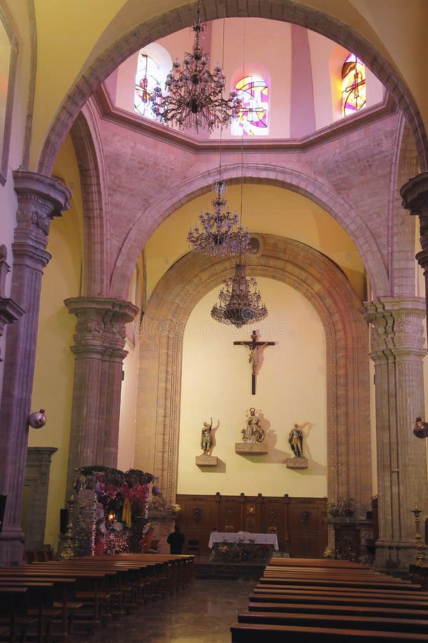 Cathedral of Queretaro, Mexican Colonial Traditional Church Stock Image ...
