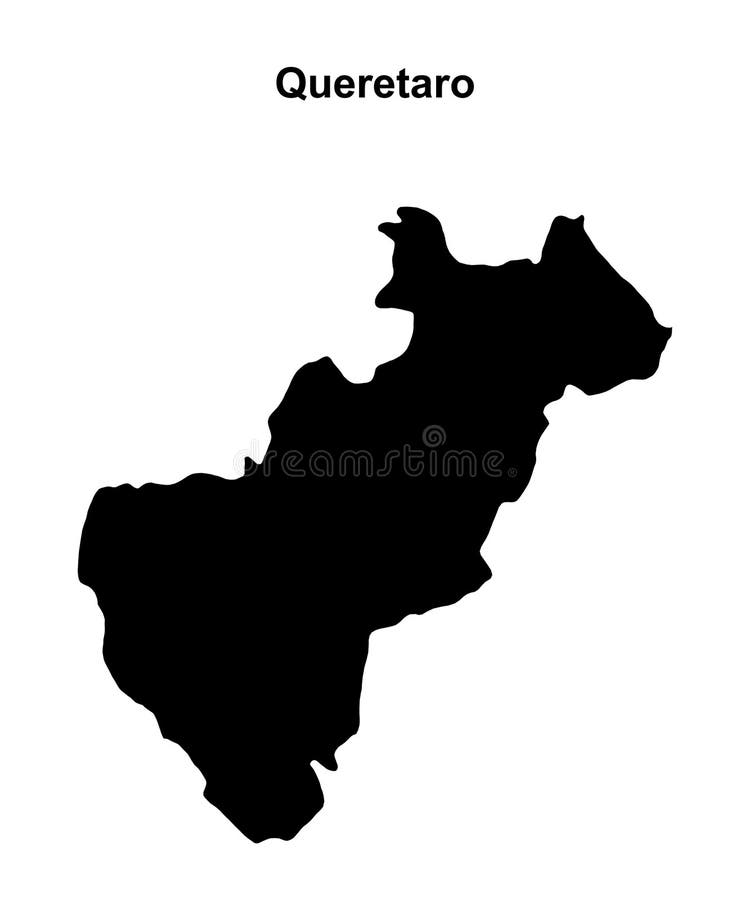 Queretaro outline map stock vector. Illustration of mexico - 360476247