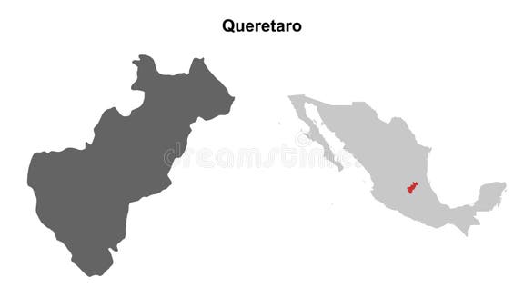 Queretaro outline map stock vector. Illustration of design - 379011957