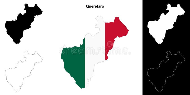 Queretaro outline map stock vector. Illustration of boundary - 323677325