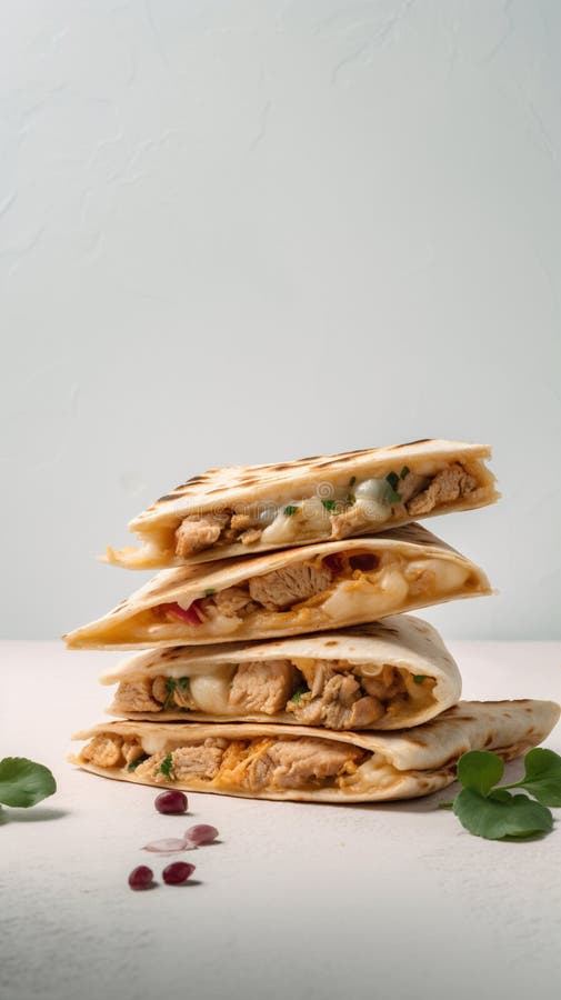Quesadilla Mexican Fast Food Light Background, Generativ Ai Stock ...