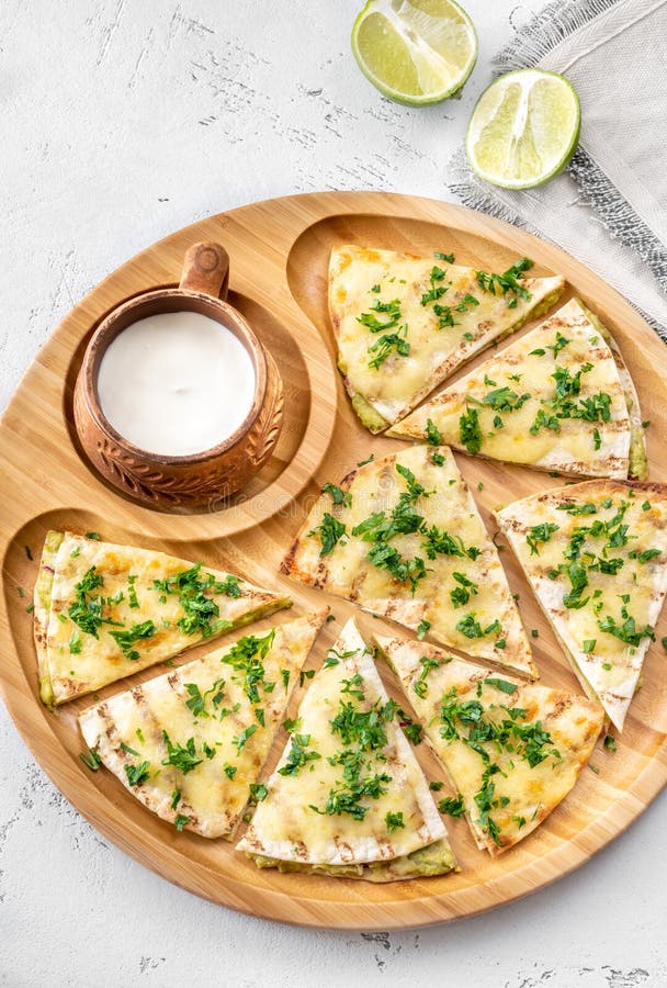 Quesados - Mexican Appetizer Stock Image - Image of guacamole, mexican ...