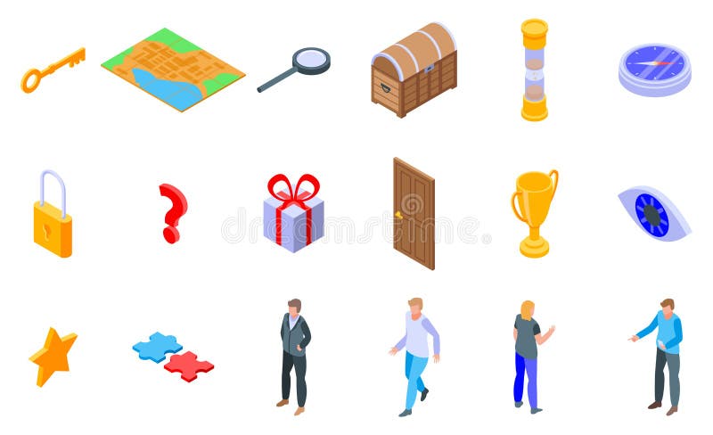 Quest Icons Set on White Background. Line Style Vector Stock Vector ...