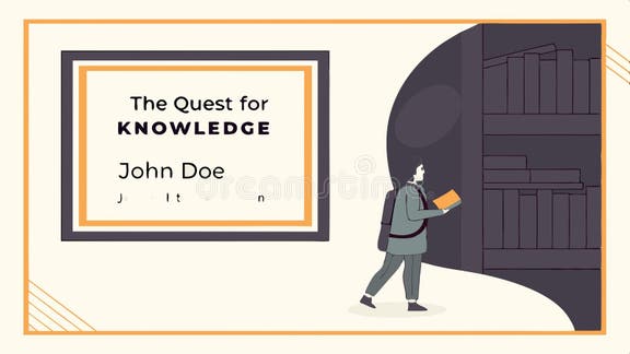 the Quest for Knowledge Book Cover, Education and Learning Vector Design Generative AI Stock ...