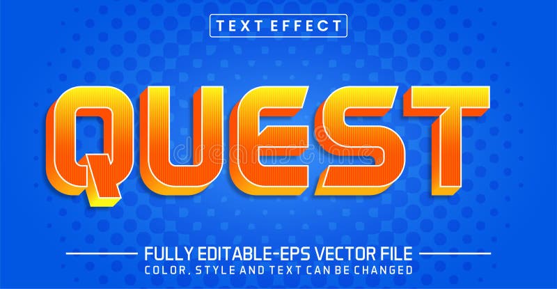 Quest Text Editable Style Effect Stock Illustration - Illustration of ...