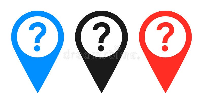 Map pointer question mark stock vector. Illustration of guide - 95007513