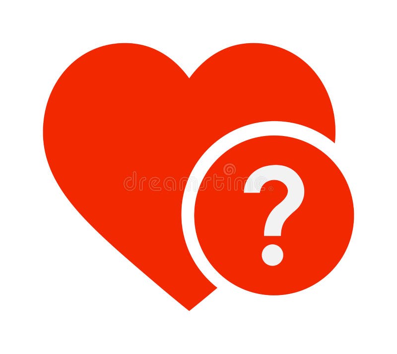Heart question mark icon stock vector. Illustration of answer - 201536625