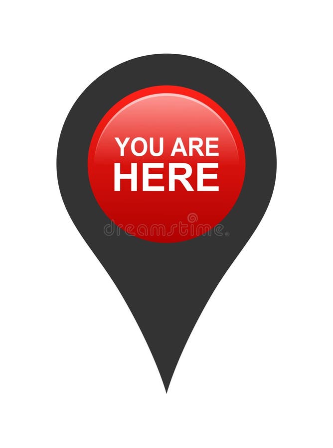 You Are Here Sign Icon Mark. Destination Or Location Point Concept. Pin ...