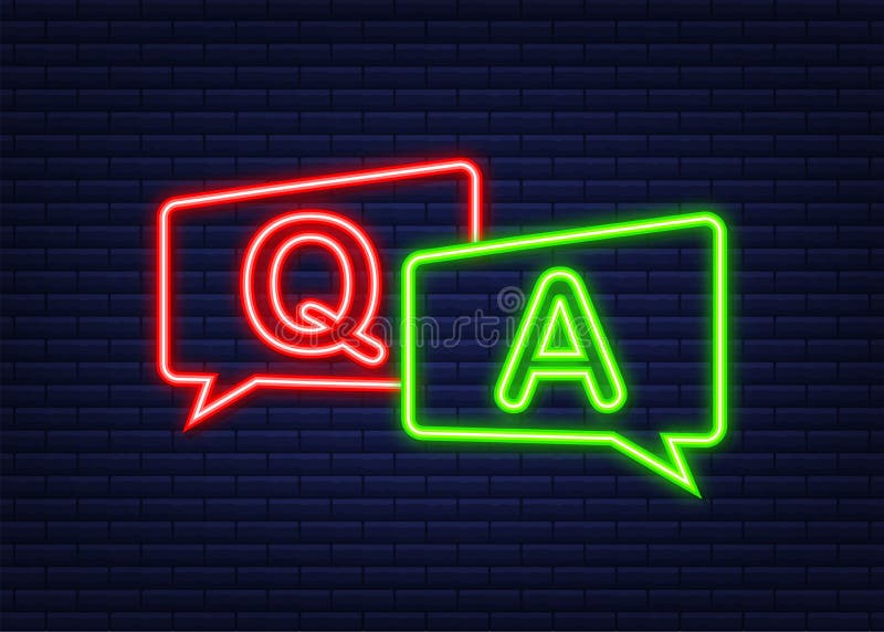 Question and Answer Banner. Neon Icon. Megaphone Banner. Web Design ...