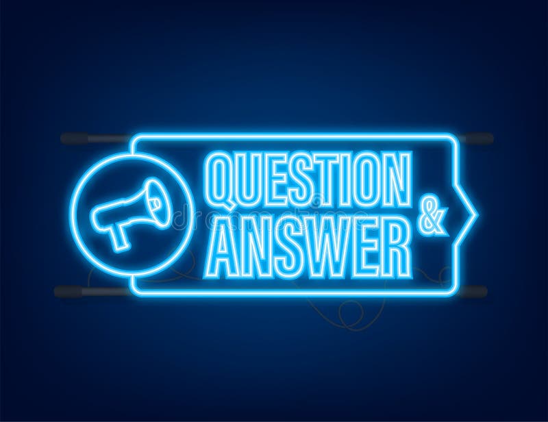 Question and Answer Banner. Neon Icon. Megaphone Banner. Web Design ...