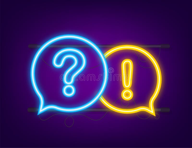 Question and Answer Banner. Neon Icon. Megaphone Banner. Web Design ...