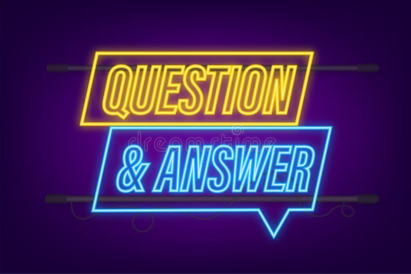 Question and Answer Banner. Neon Icon. Megaphone Banner. Web Design ...