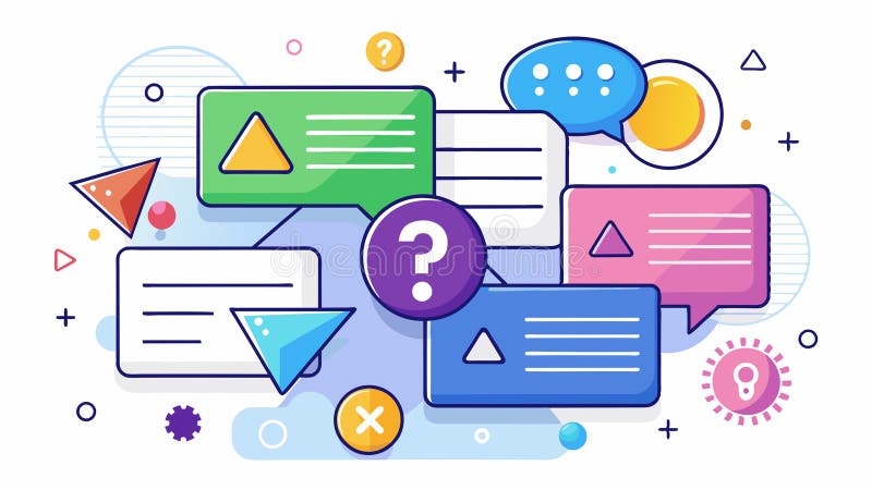 Question & Answer Bubble Chat Form Lines, Triangles and Particle Style ...