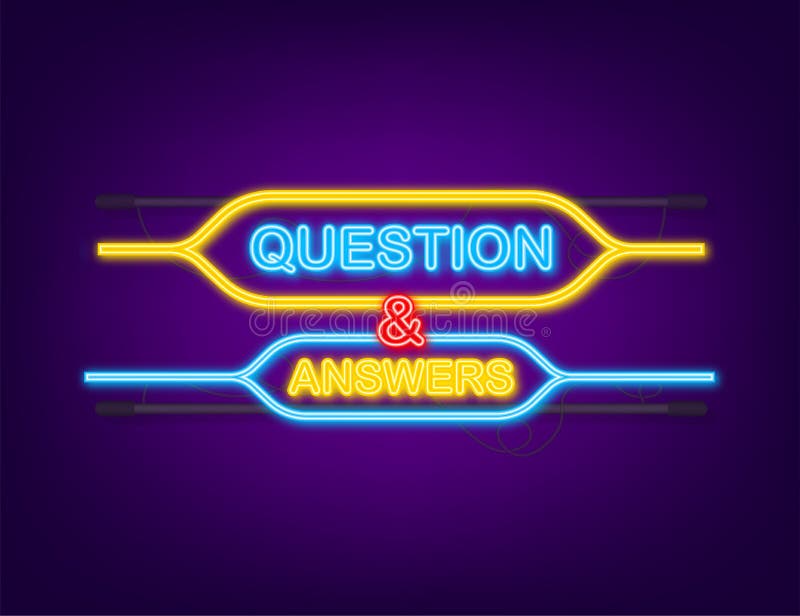 Question and Answer Bubble Chat Neon Icon Stock Vector - Illustration ...