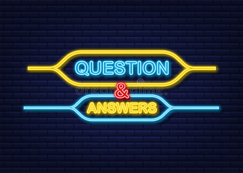 Question and Answer Bubble Chat Neon Icon. Stock Vector - Illustration ...