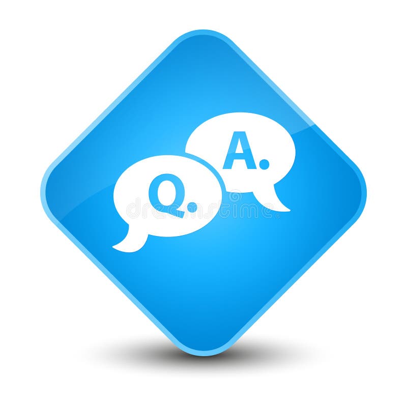 Question Answer Bubble Icon Elegant Cyan Blue Diamond Button Stock ...